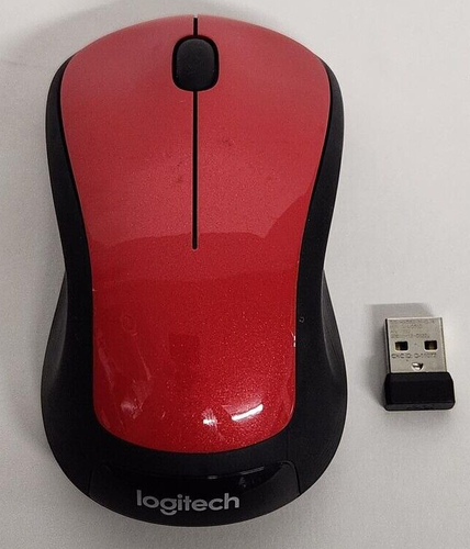 Logitech M310 Wireless Red/Black Optical Mouse w/USB Receiver Dongle ...
