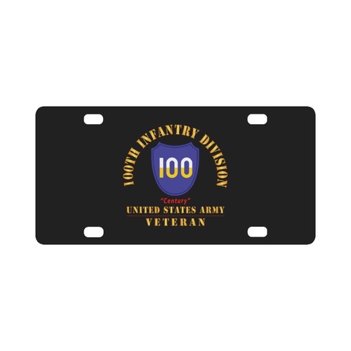 Claasic License Plate - Army - SSI - 100th Division - Century - US Army ...