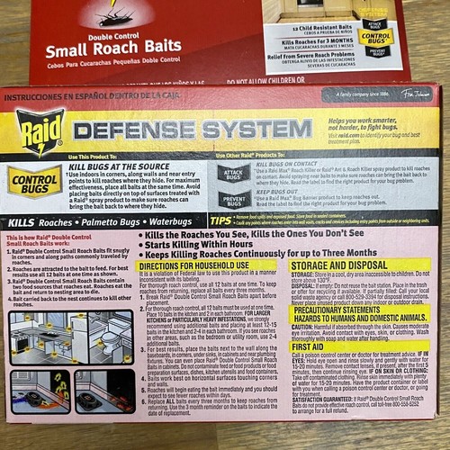 2 Packs of Raid Double Control Small Roach Baits 12 Per Box ~ 24 Total ...