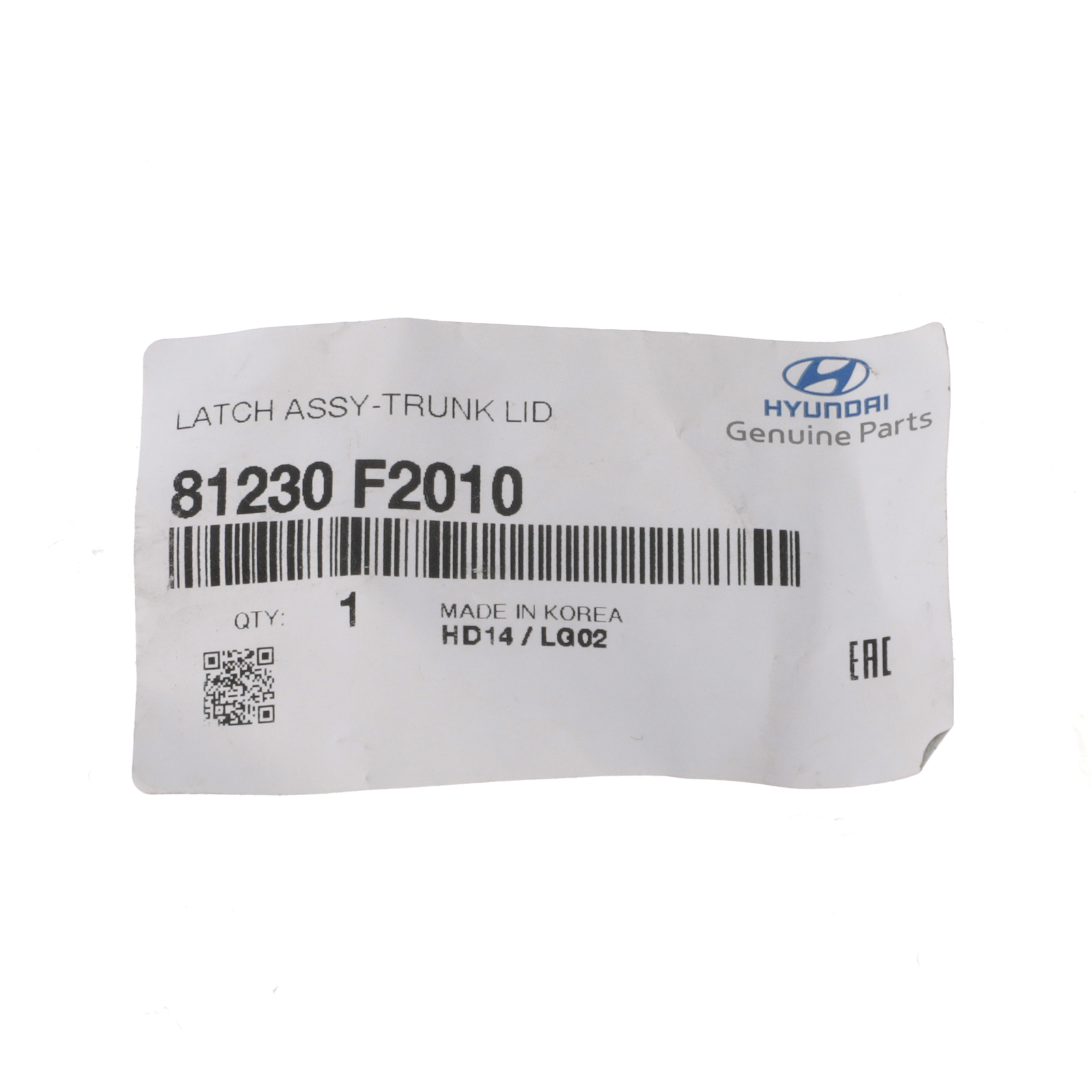 OEM NEW HYUNDAI 2017-2020 Elantra Trunk Lid Latch Lock Assembly 81230 ...