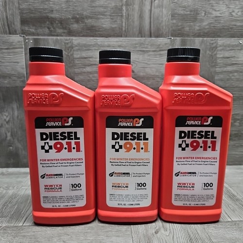 Power Service Diesel 911 Fuel Supplement Anti-Gel Treatment Lot Of 3 ...