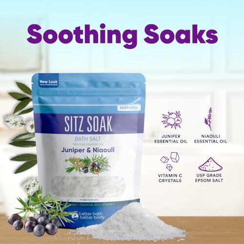 Sitz Bath Soak 2-Lbs Sitz Salt Epsom Salt Hemorrhoid Soothing with Pure ...