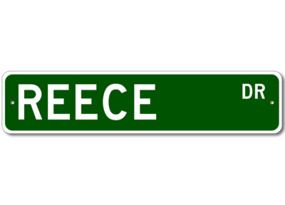 REECE Drive Custom Street Sign Personalized Last Name Aluminum Metal ...