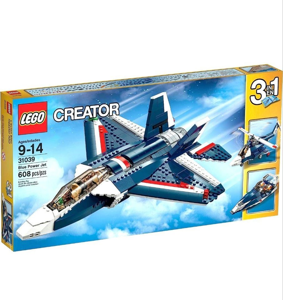 Lego Creator 3-in-1 31039 Rare Blue Fighter Jet - 604 Pieces - | eBay