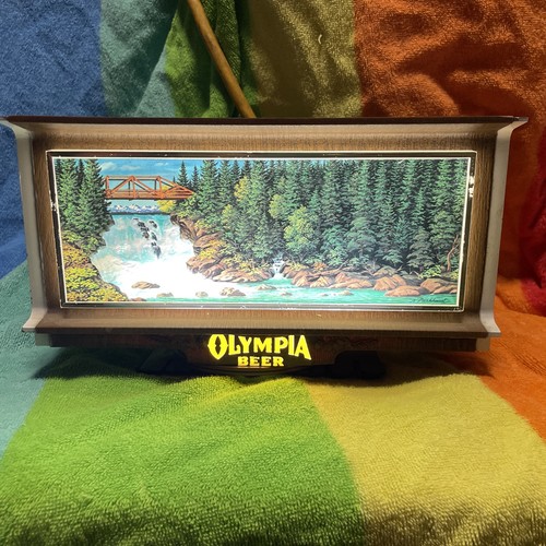 VTG Olympia Beer Lighted Motion Waterfall Sign Cash Register Topper ...