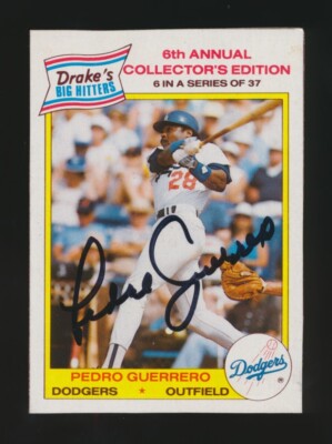 1985 Drake's (Well Cut) -#6 PEDRO GUERRERO (Los Angeles Dodgers ...