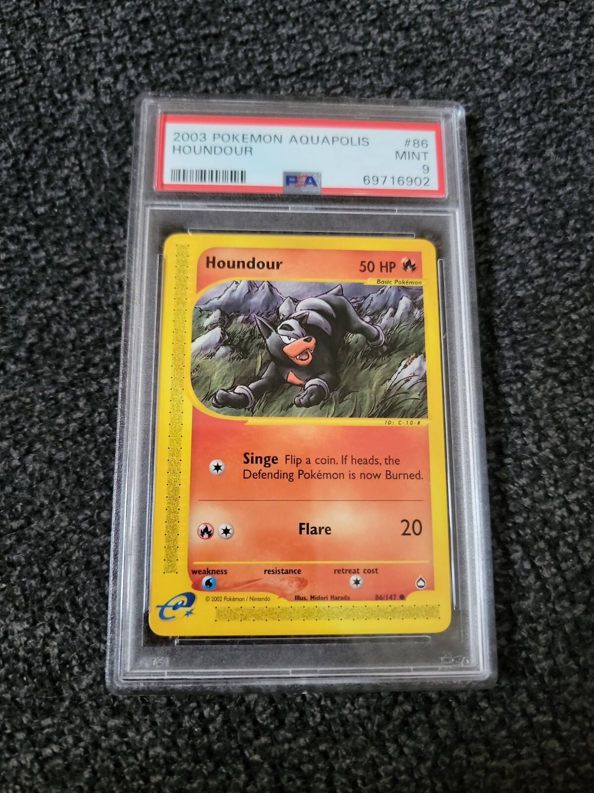 Pokémon Aquapolis Set Regular Finish Houndour eReader 86/147 - PSA 9 ...