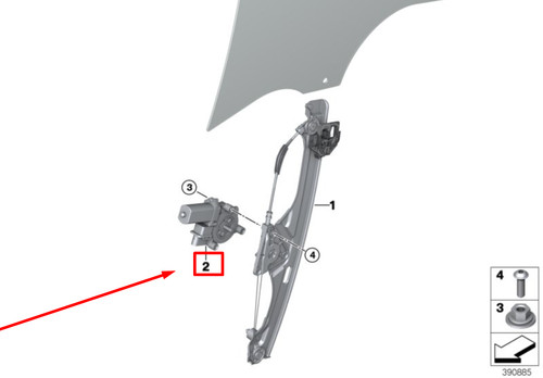 BMW 2 F45 FRONT LEFT DOOR WINDOW REGULATOR MOTOR 7410753 67627410753 NO ...