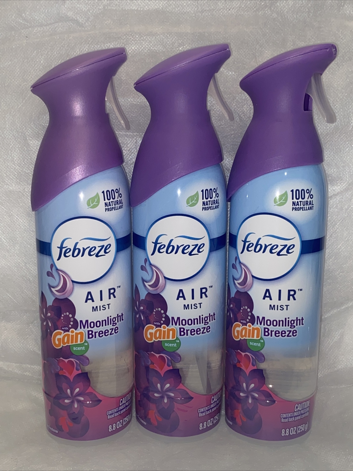 3 Pack FEBREZE AIR GAIN MOONLIGHT BREEZE Scent Refresher SPRAY MIST ...
