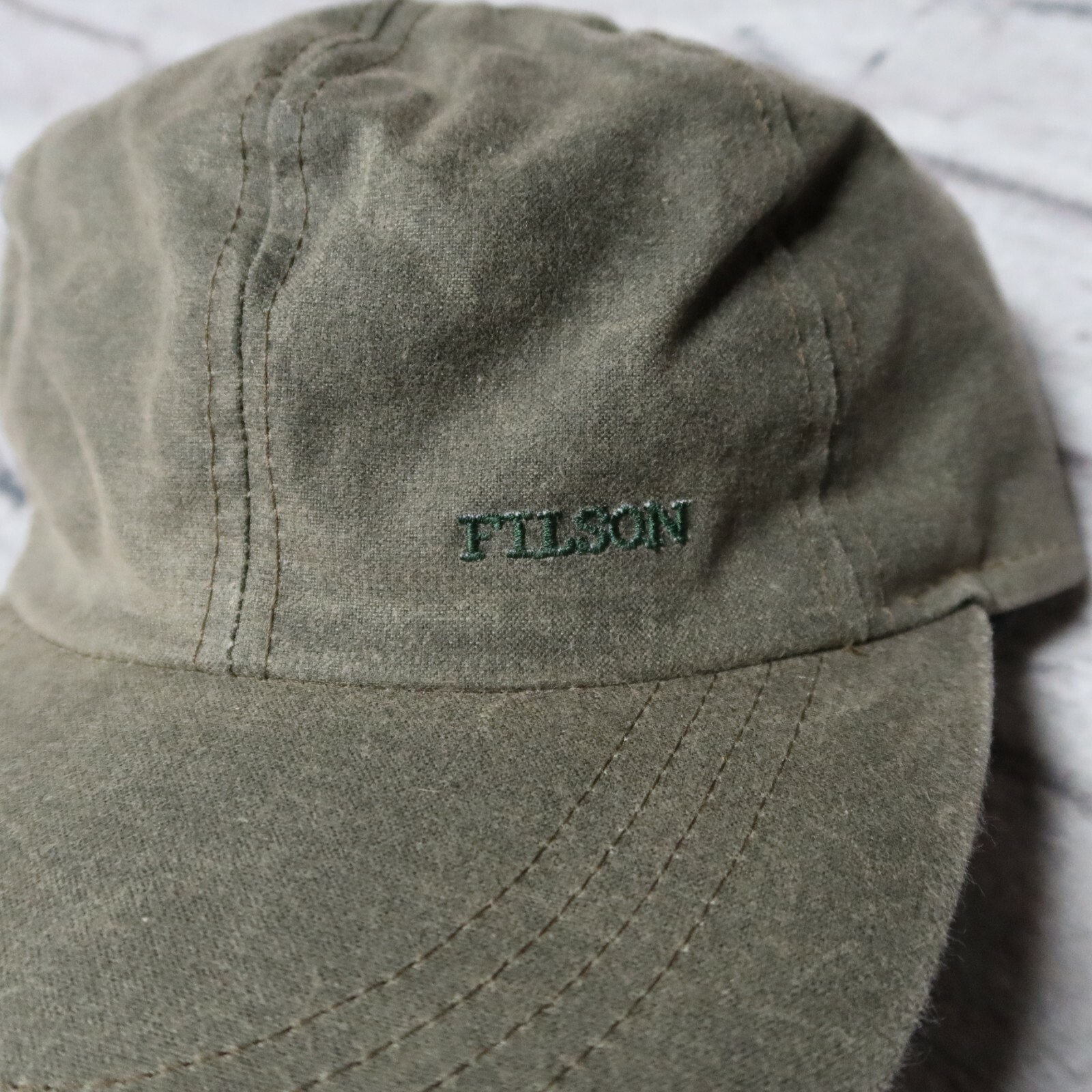 Vintage Filson Tin Cloth Long Bill Hat Cap Wax Cotton… - Gem