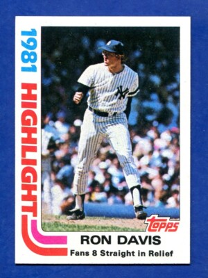 1982 TOPPS #2 HIGHLIGHT RON DAVIS FANS 8 STRAIGHT IN RELIEF EXMT | eBay