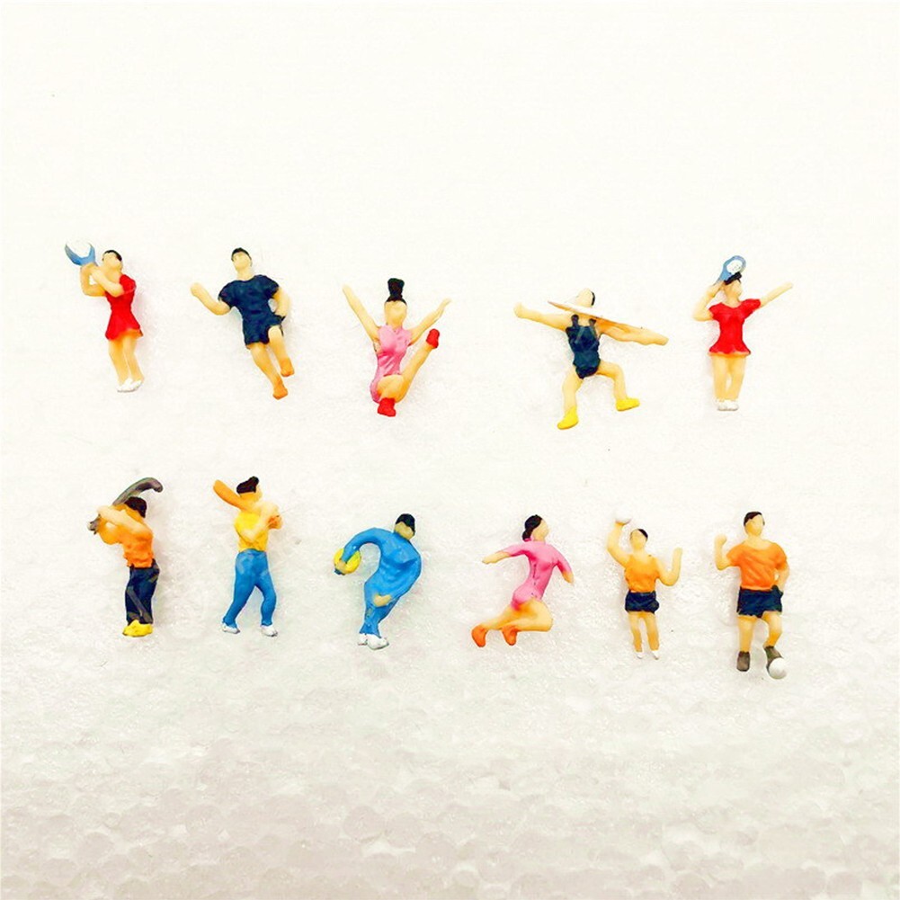 Realistic HO Scale Model People Painted Figures Set of 12 for Scene ...