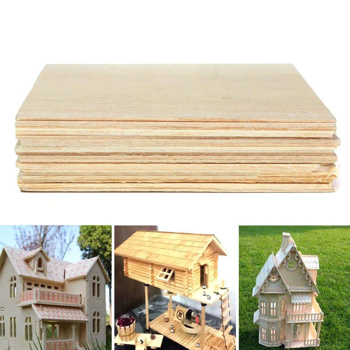 Balsa Wood Model House Kits 1:144 Laser Cut Modern Dollhouse Kit DIY
