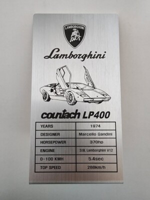 Lamborghini Countach LP400 Metal Name Plate Plaque for 1/12 1/8 | eBay