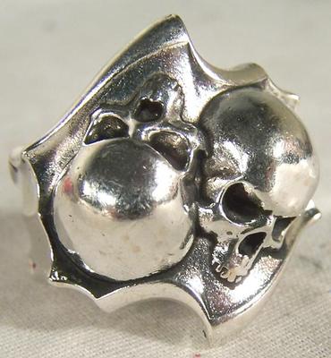 DELUXE MIRROR SKULLS BIKERS RING #269 Fashion mens womens GOTHIC unisex ...