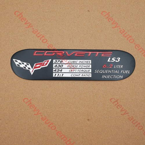 1Pc 05-13 C6 LS3 Engine ID Spec Data Plate Console Ashtray Emblems ...