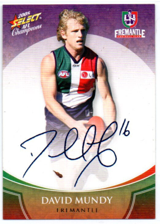 2008 AFL SELECT CHAMPIONS BLUE FOIL SIGNATURE - FS35 David MUNDY ...