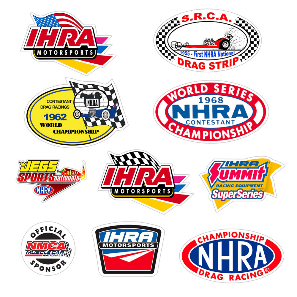 Adesivi Drag Racing sticker Decal IHRA NHRA NMCA auto moto print pvc 10 ...