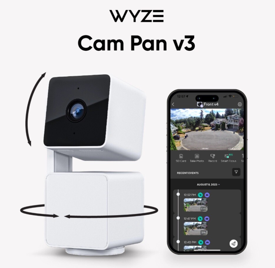 (BRAND NEW) TWO PACK WYZE PAN V3 INDOOR/OUTDOOR 1080P CAMERA 360 DEGREE ...