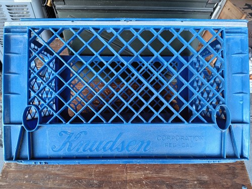 Vintage 80s Knudsen Milk Crate ~ Steel Band Plastic ~CA Dairy Farm ...