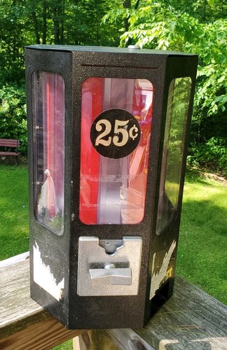 Vintage NUGGET-MATIC CANDY VENDING MACHINE 25 cent Rotary Style Black ...