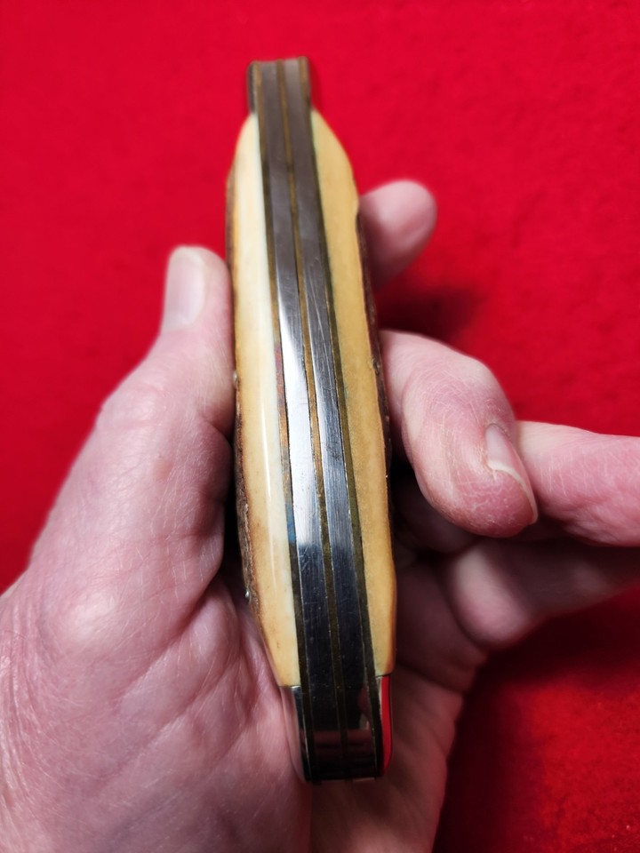 GERMAN EYE. (GERMANY) 1188 Large Trapper Knife Stag Handles PREOWNED | eBay