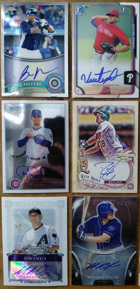 Baseball MLB Mixed Rookie AUTO Lot 12 Cards Hunter RENFROE RYON HEALY ...