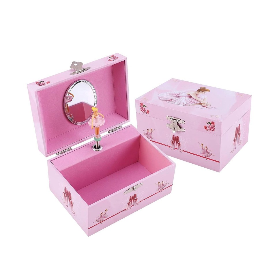 Jewelry Storage Music Box Pink Dance Ballet Music Box Multifunction ...