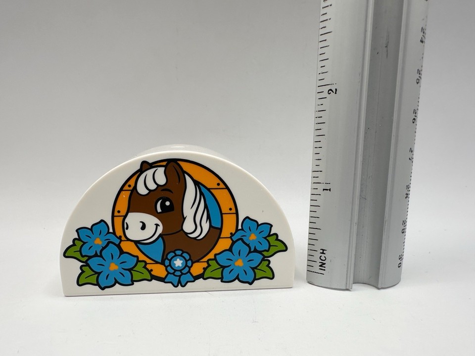 Lego Duplo Curved Arch Sign, White With Pony/Horse Ranch | eBay