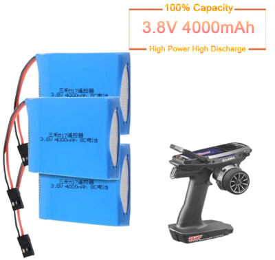 3.8V 4000mAh Lipo Battery+Futaba Plug for SANWA MT44 M17 RC RC ...