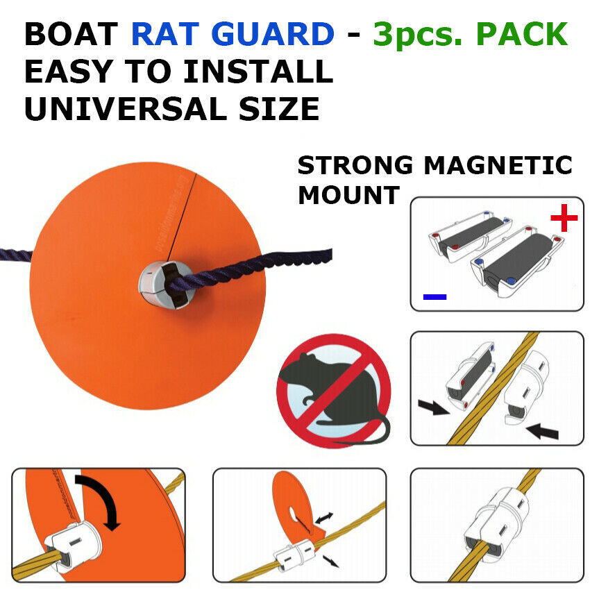 Rat Guards Universal Size Boat and Yacht Mooring 3pcs in Box | eBay