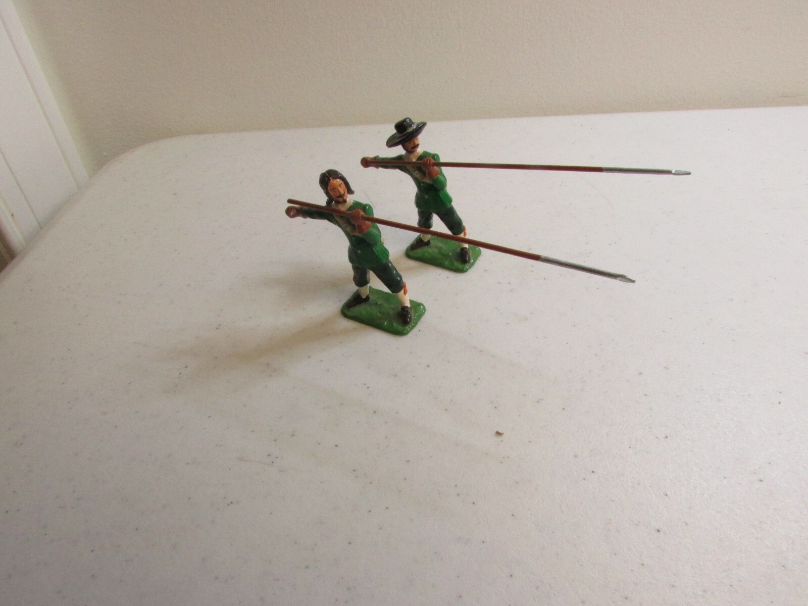 Lead Metal Toy soldiers with Spears or lances. 1 1/4" Wide & 2 1/4 ...