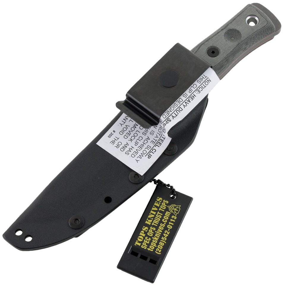 TOPS BOB Brothers of Bushcraft Fieldcraft Gray Micarta Hunter Knife ...