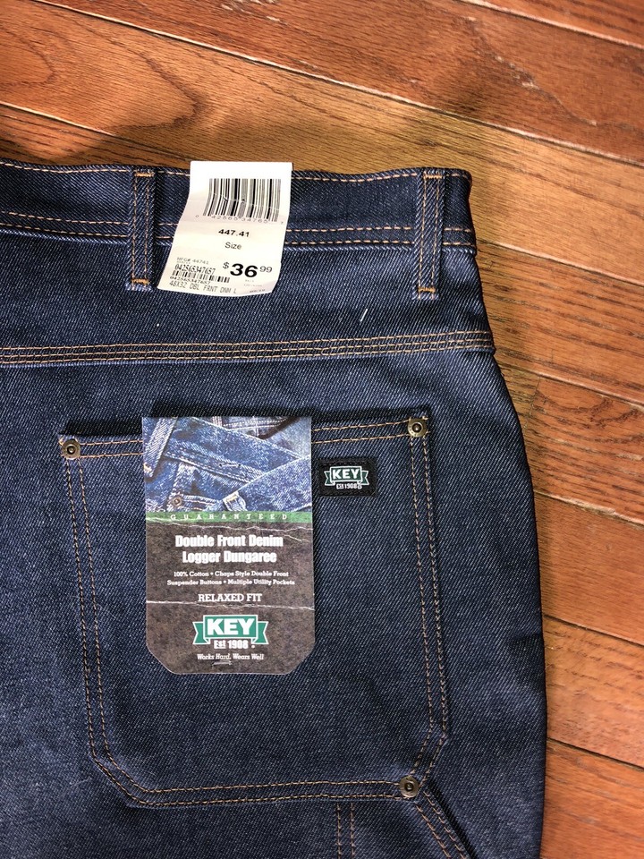 key jeans double front denim logger dungaree 48x32 | eBay
