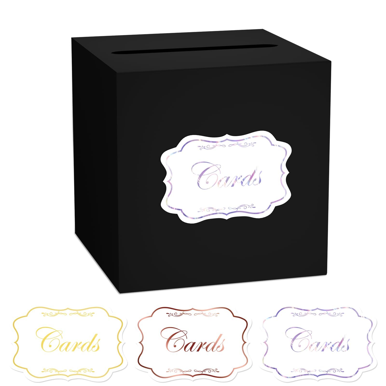 Card Box for Party Black Gift Cards Receiving Box Holder for Wedding ...