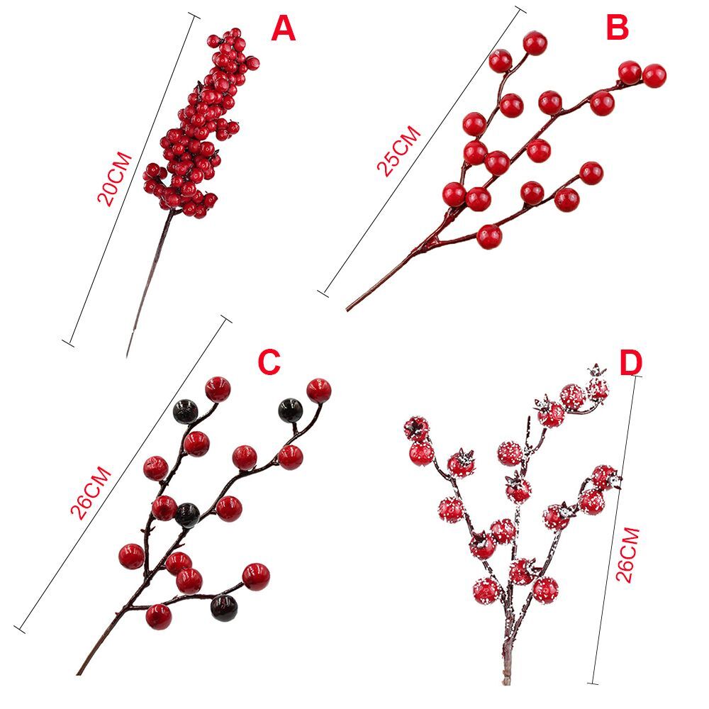 Decoration Home Bubble Artificial Pine Cone Flower Branch Red Berry Bouquet | eBay