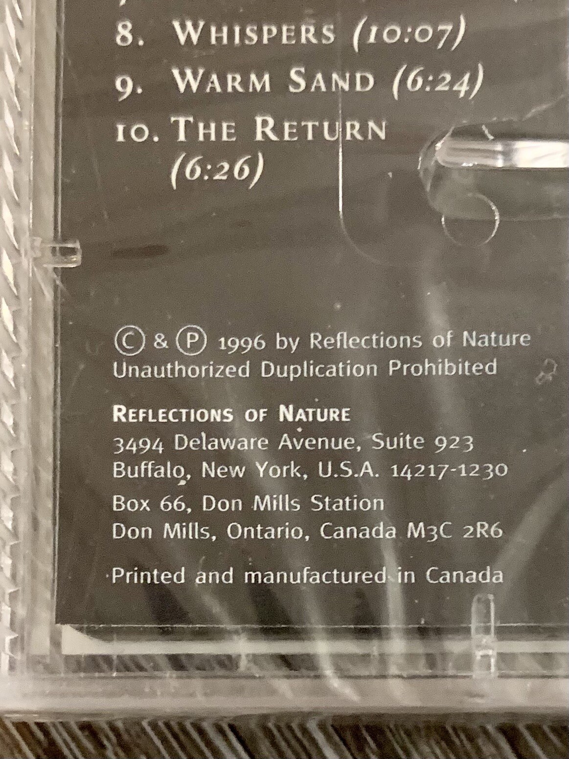 Vintage Reflections of Nature Cassette 1996 Piano Whispers Tomas Walker ...