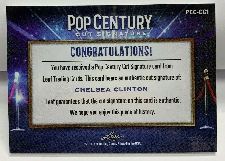 Chelsea Clinton 2019 Leaf Metal Pop Century Cut Signature Autograph ...