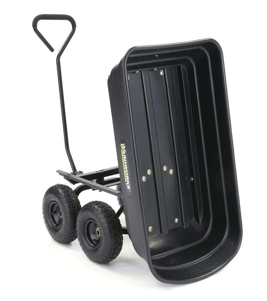 600 lb Large Poly Utility Dump Cart Soil Rock Mulch Garden Lawn Hauling ...