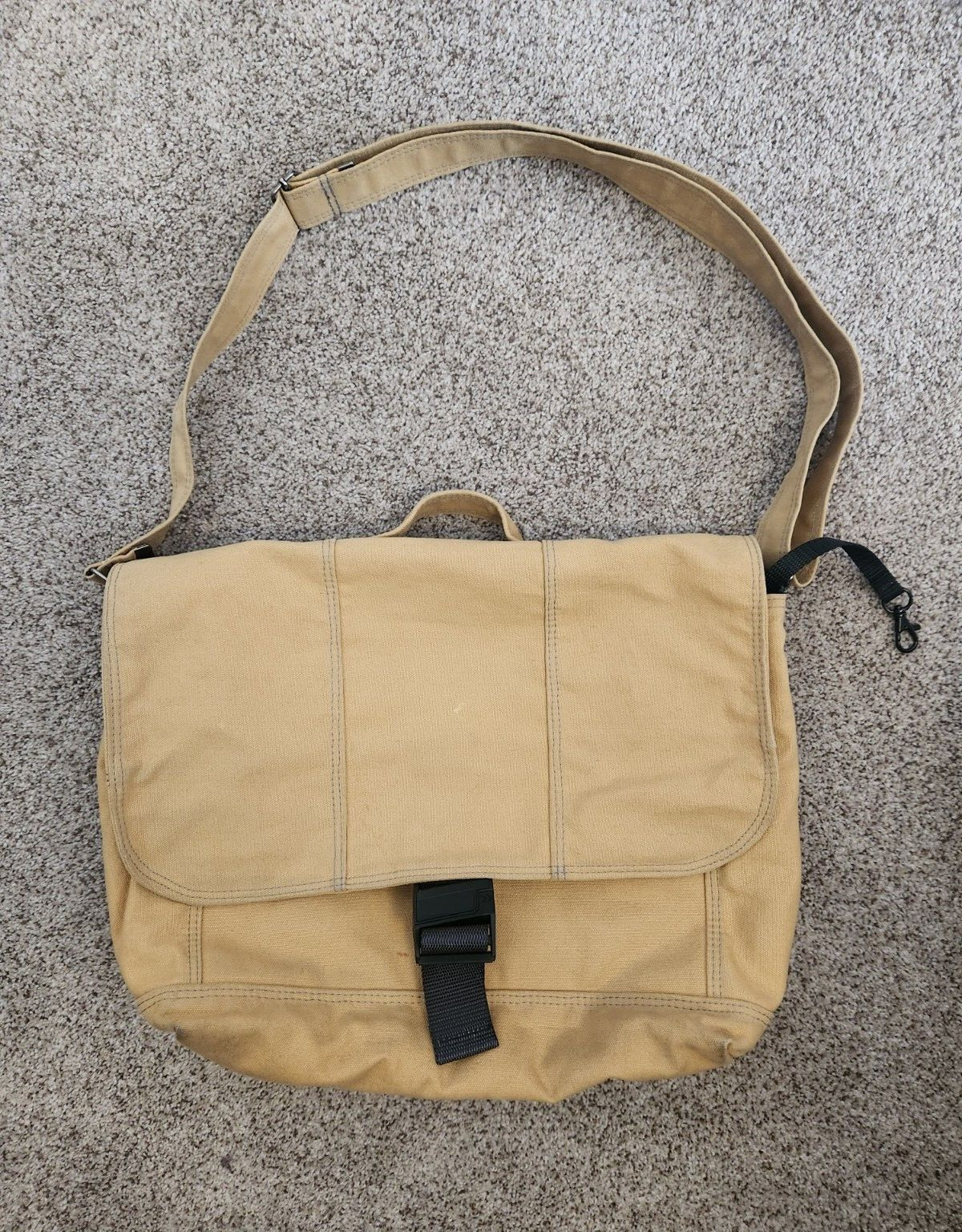 Large MOOP Messenger Bag Tan Canvas Unisex Magnetic C… - Gem