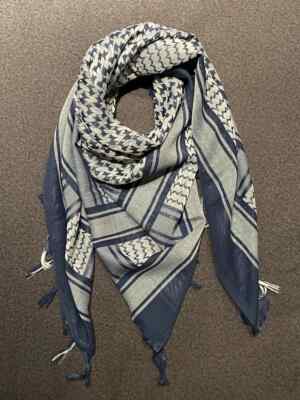 Blue & White Soft Jordanian , Palestine Cotton Scarf Handmade Scarf ...