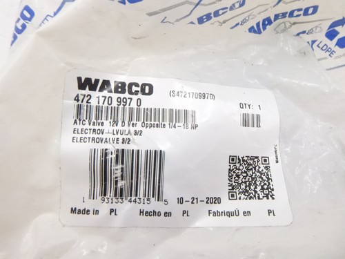 Wabco 3/2 Solenoid ABS Tractor ATC Valve 4721709970 | eBay