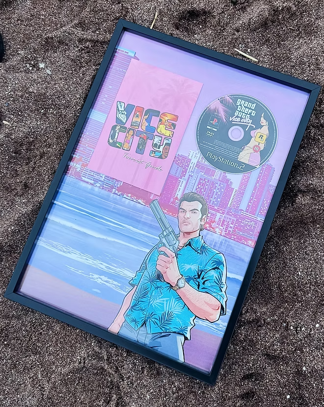 GTA Vice City ps2 disc framed artwork | eBay UK