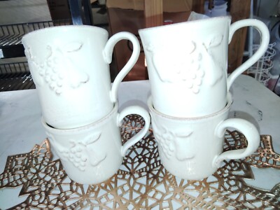 Set of 4 Madeira Harvest Coffee Mugs Casa Stone Ivory pink casafina ...