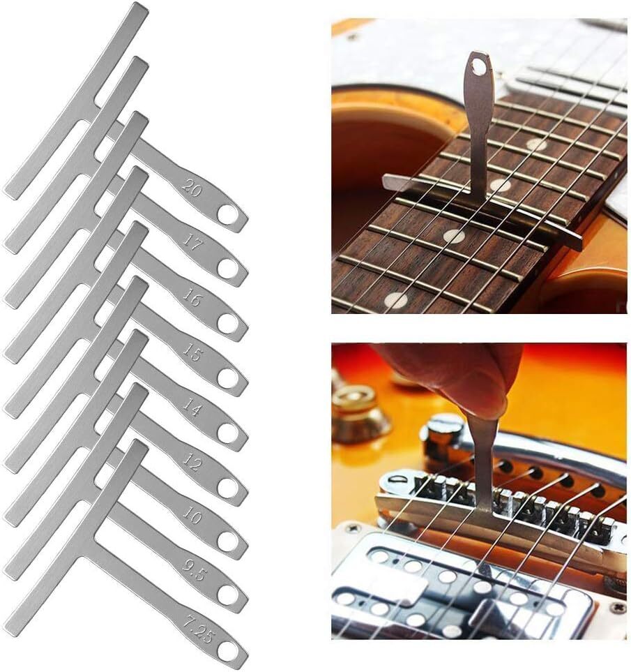 14pcs Guitar Radius Gauge Set String Action Ruler Feeler Gauge Fret ...