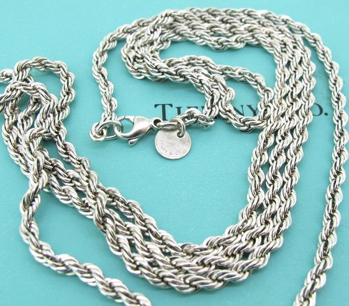 Tiffany & Co. 926 Sterling Silver Twisted 2.5mm Rope Cable Necklace ...