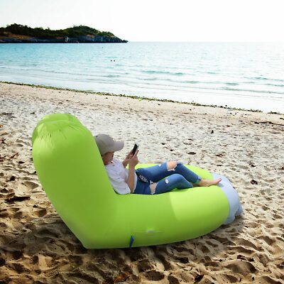 Inflatable Air Sofa Lounger 60s Rapid Inflation leak-proof Beach Couch ...