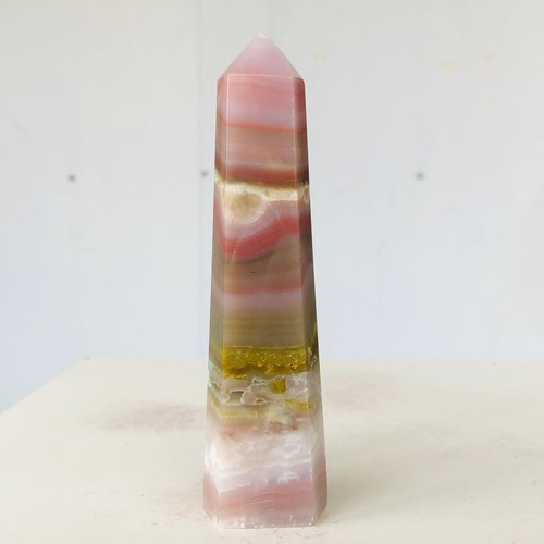 217g Natural Colorful Red Stripes Agate Quartz Crystal Wand Point ...