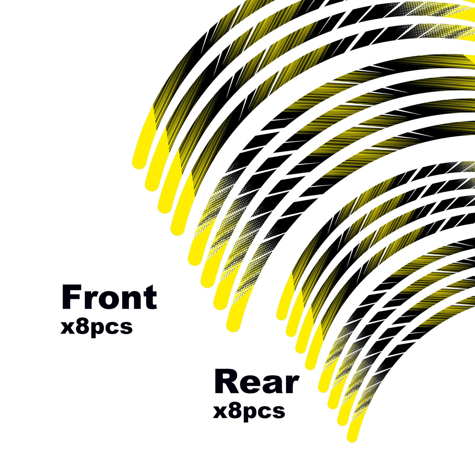 21 18 inch Rim Decals Wheel Sticker LINE05B YELLOW For KAWASAKI KLX ...