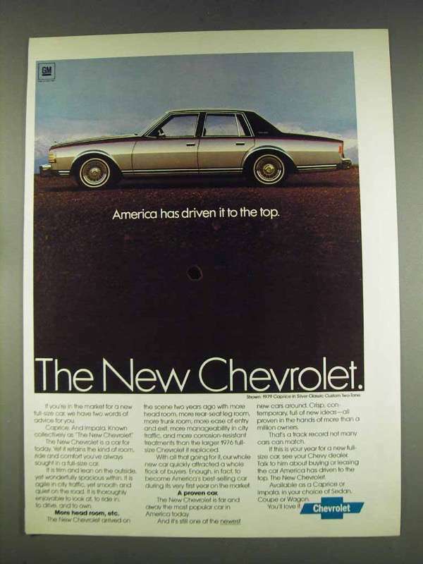 1979 Chevy Caprice Ad - America Has Driven to the Top | eBay